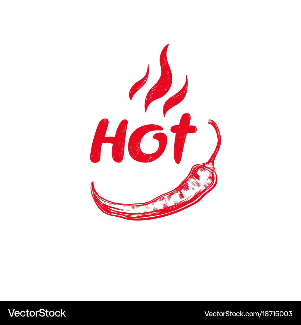 Hot spicy icon with chilli 1 Royalty Free Vector Image