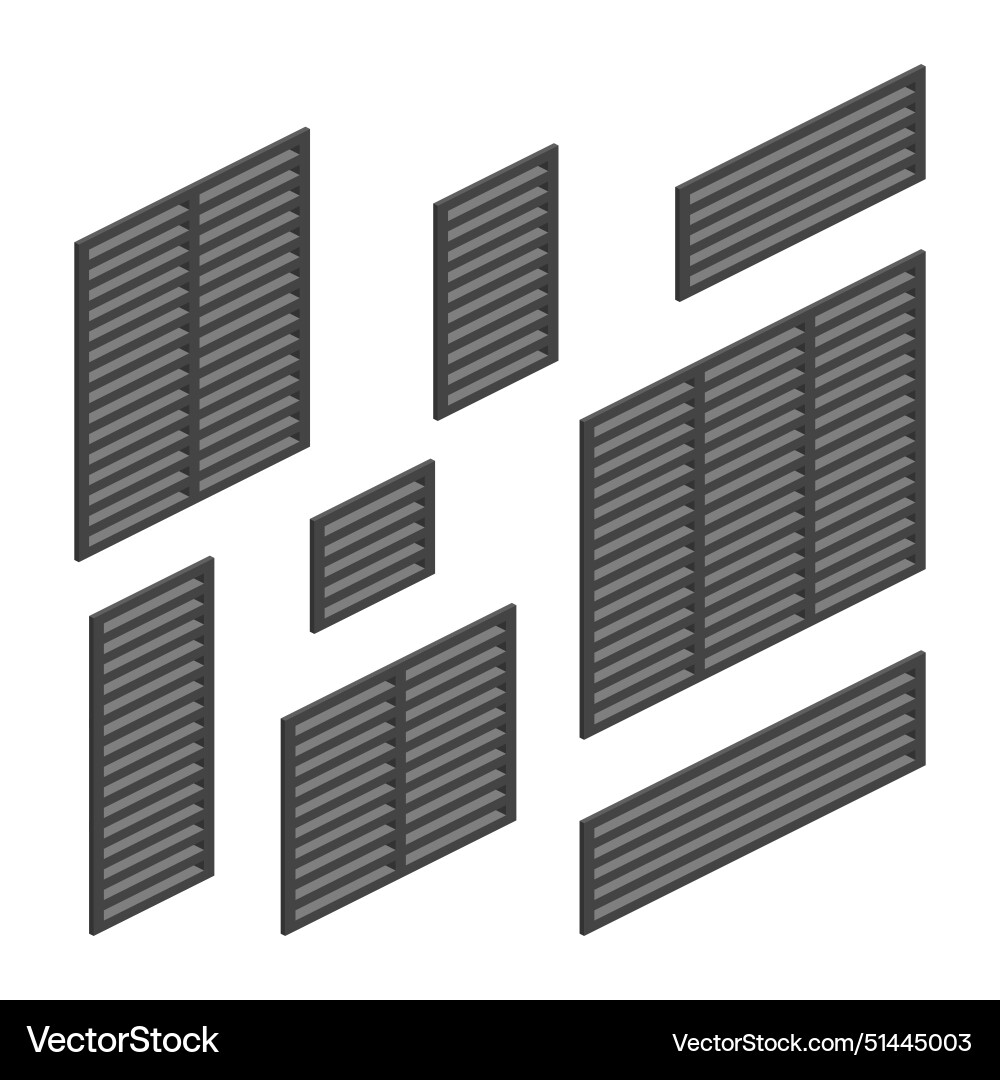 Isometric Ventilation Grid Set Royalty Free Vector Image