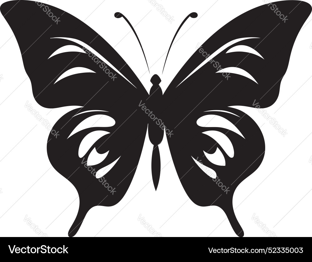 Mystic flutter iconic black butterfly sublime Vector Image
