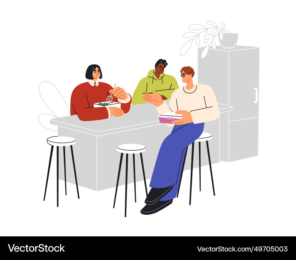 Office Workers Lunch Break Royalty Free Vector Image
