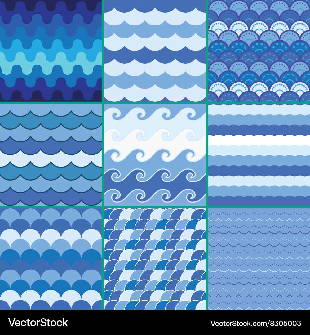 Sea waves pattern summer Royalty Free Vector Image
