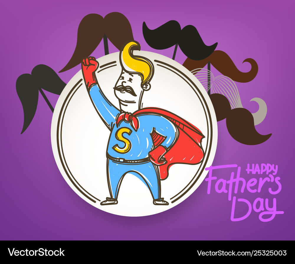 Superhero Father's Day Card Royalty Free Vector Image
