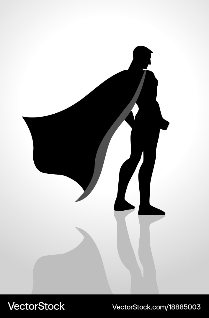 Superhero from back view Royalty Free Vector Image