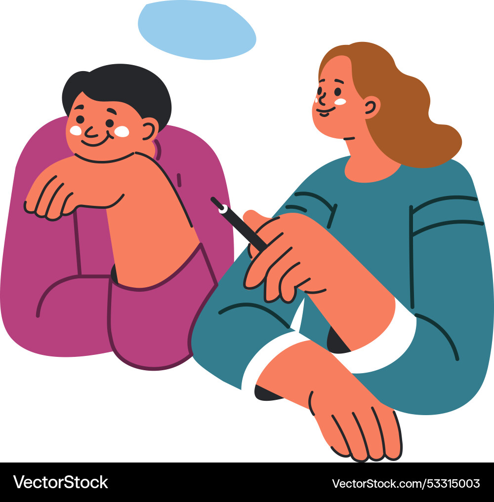 Two people in conversation Royalty Free Vector Image