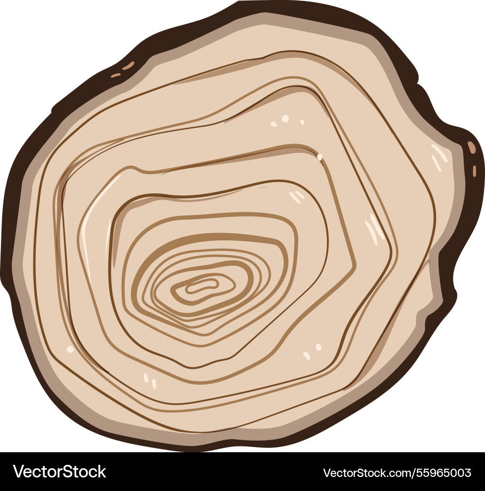 Wood tree rings cartoon Royalty Free Vector Image