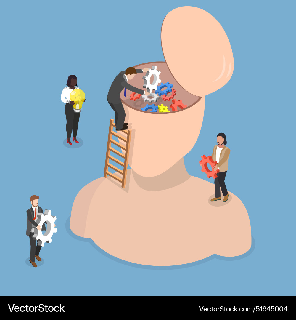 3d isometric flat of knowledge Royalty Free Vector Image