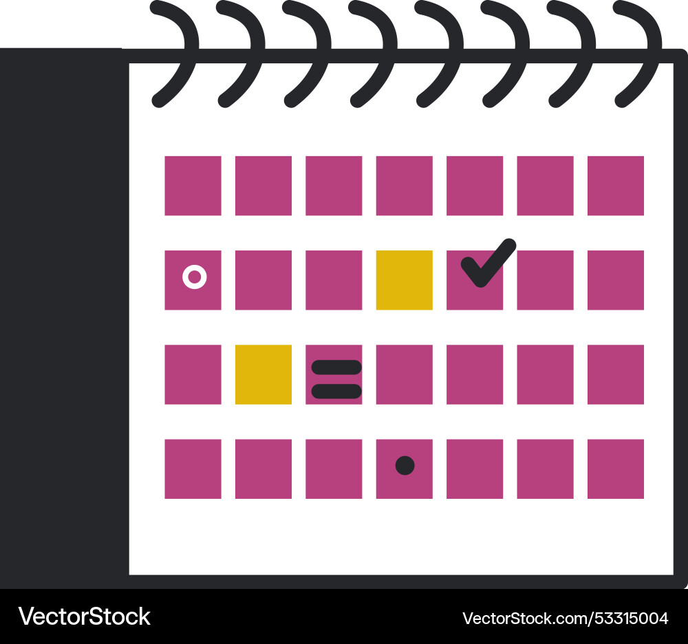 Business calendar icon with checkmark Royalty Free Vector