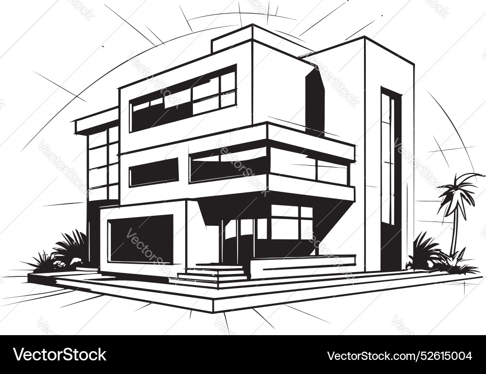 Charcoal corporate complex outline black Vector Image