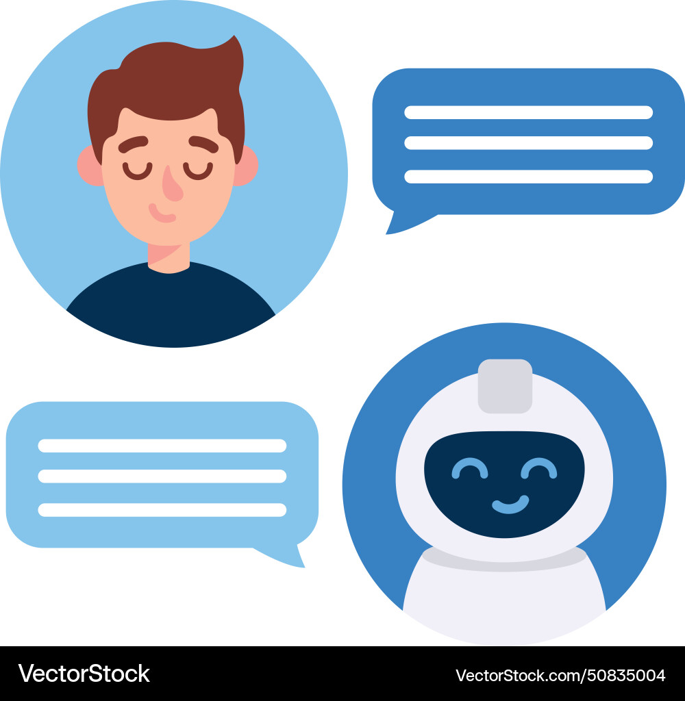Chatbot online interactive Royalty Free Vector Image