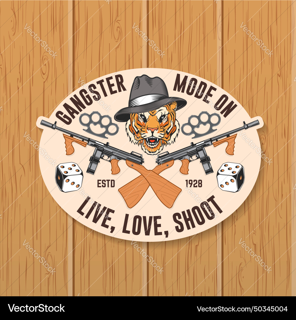 Gangster club patch sticker design Royalty Free Vector Image