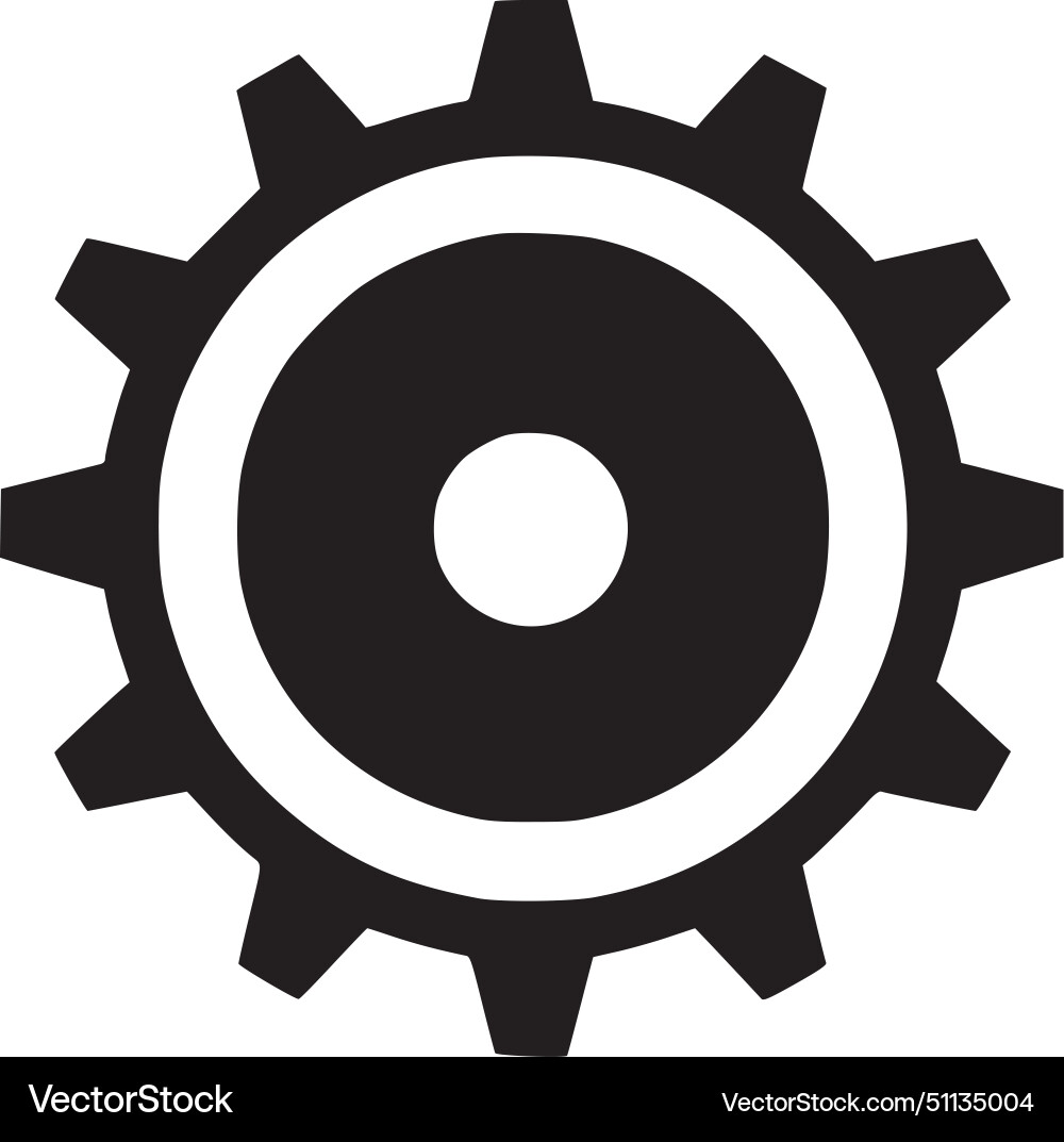 Gear - minimalist and flat logo Royalty Free Vector Image