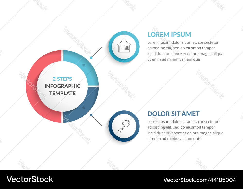 Infographic template with 2 steps Royalty Free Vector Image