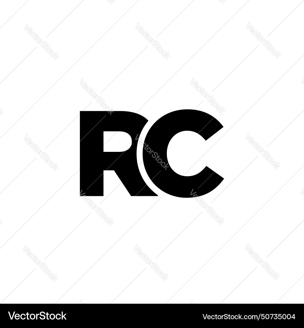 Letter r and c rc logo design template minimal Vector Image