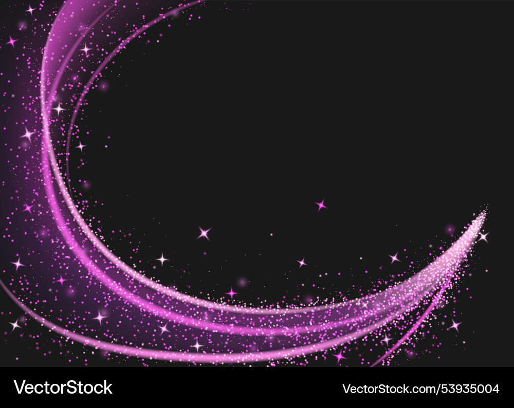 Magic pink light swirl isolated on black Vector Image