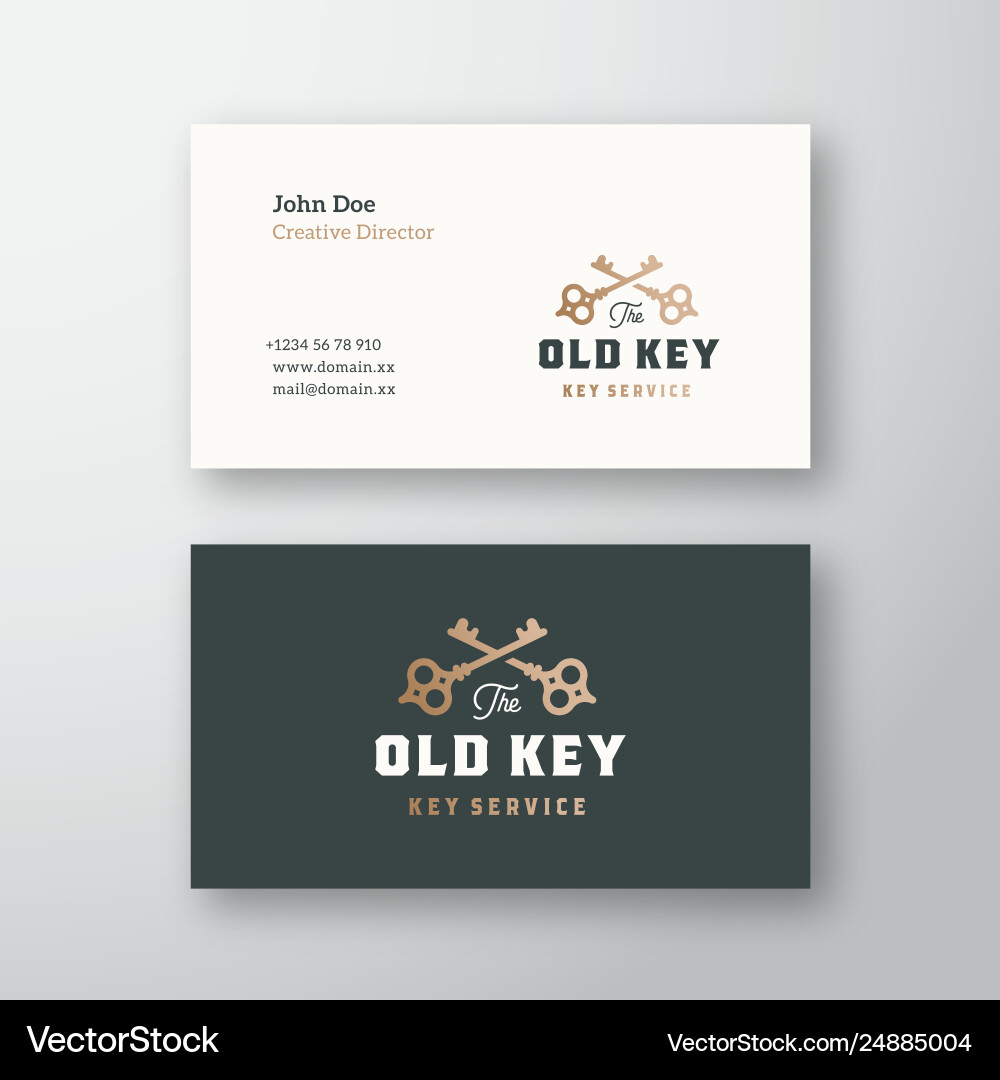 Old key abstract sign or logo Royalty Free Vector Image