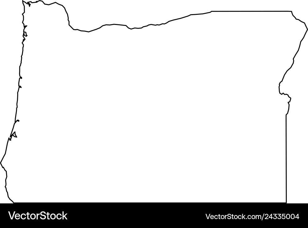 Oregon State Map - Black Outline Royalty Free Vector Image