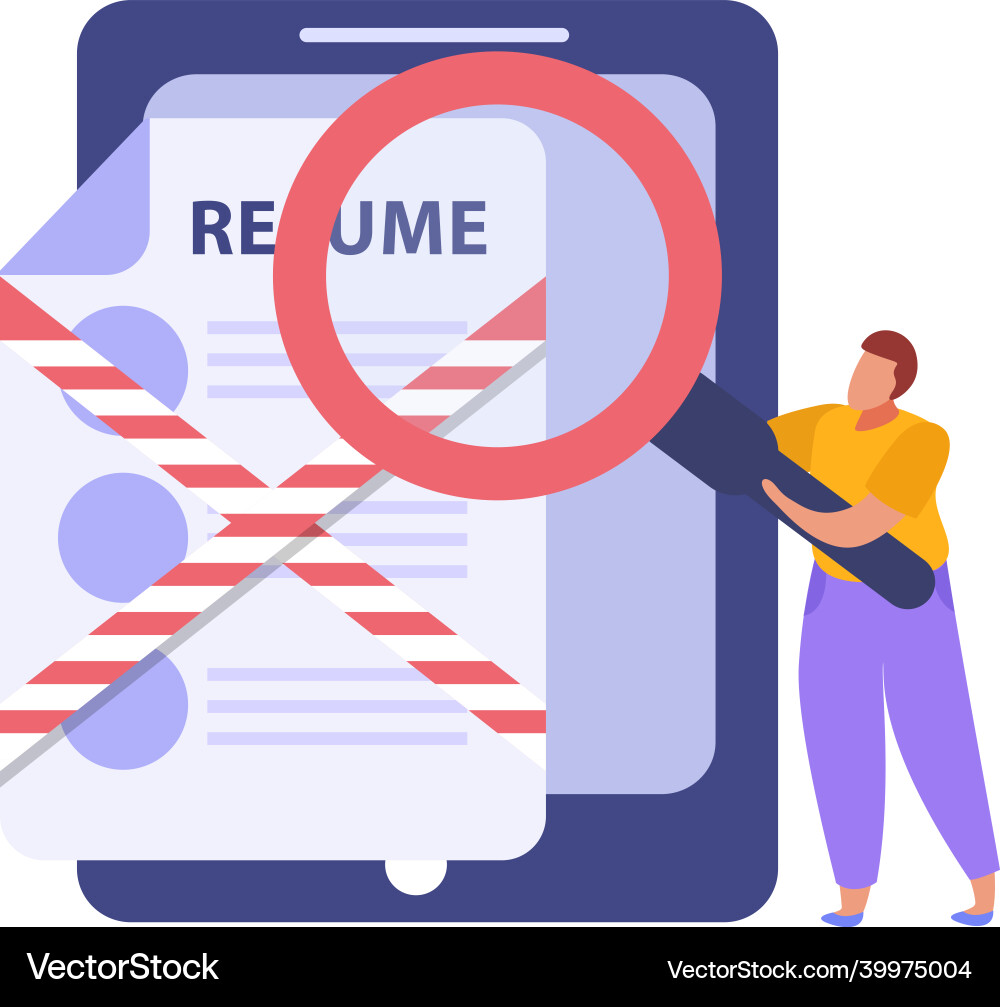 Resume refusal discrimination composition Vector Image