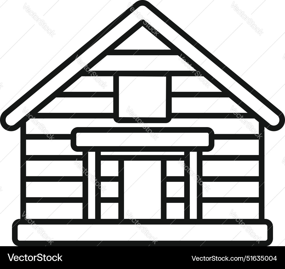 Wooden log cabin building facade showing Vector Image