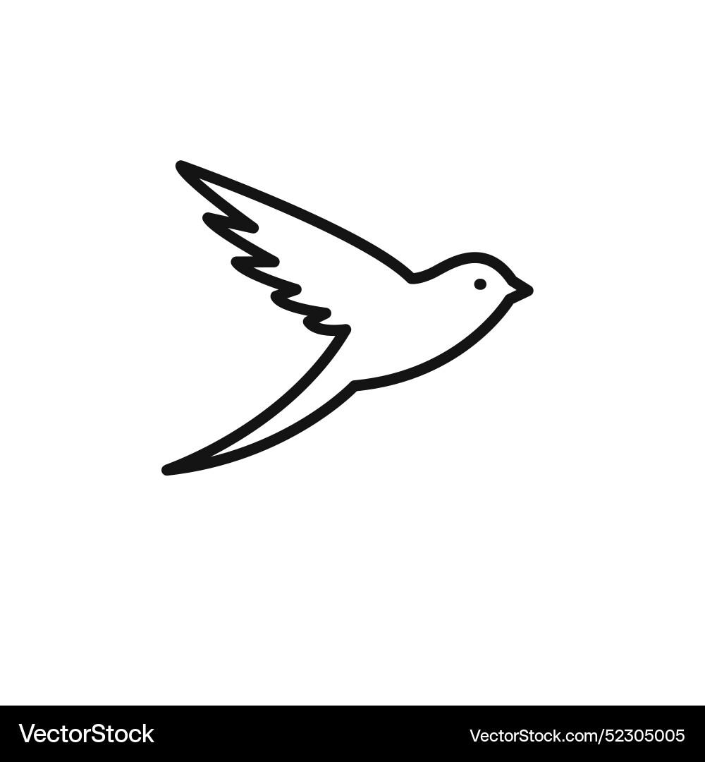 Barn swallow icon outline collection in black Vector Image