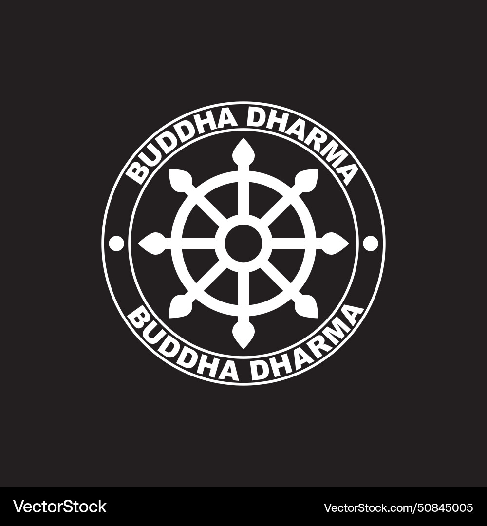 Buddha dharma wheel icon Royalty Free Vector Image