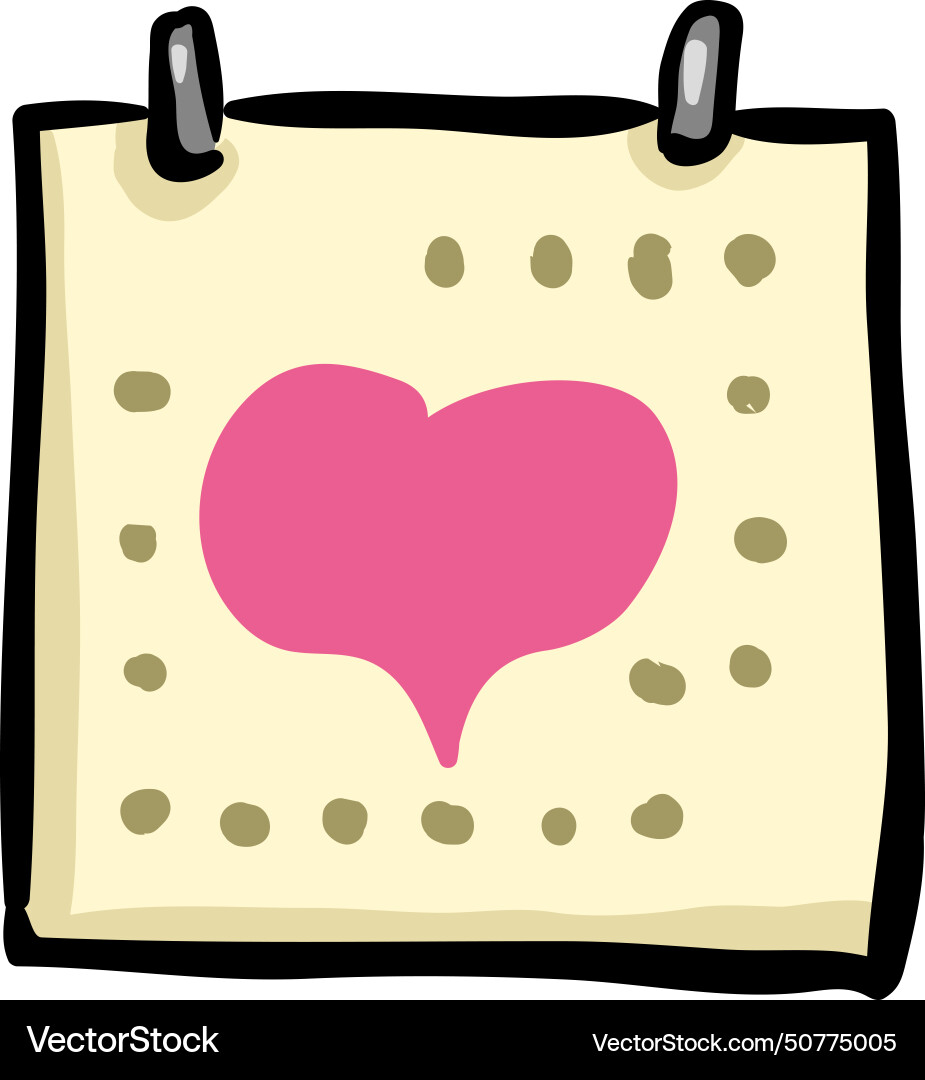 Calendar with wedding date doodle icon Royalty Free Vector