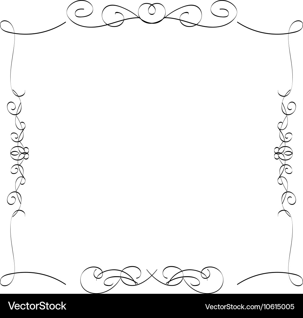Calligraphic borders frames Royalty Free Vector Image