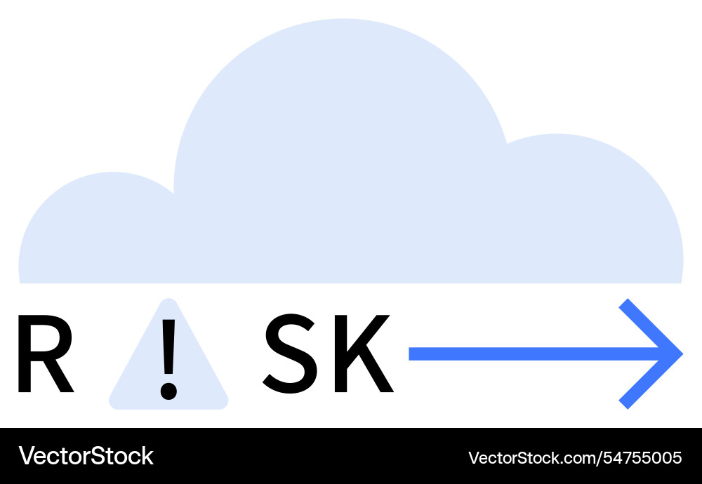 Cloud risk management concept with exclamation Vector Image