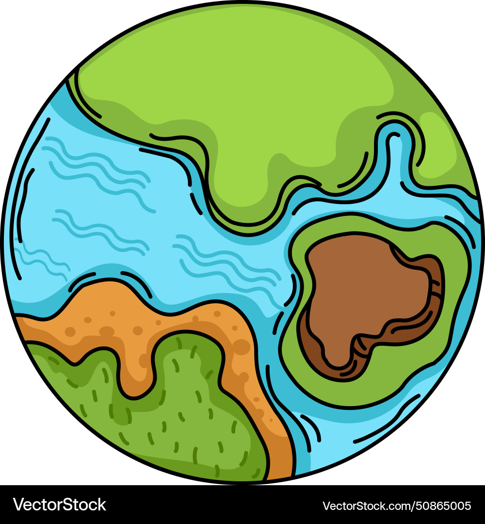 Colorful earth outline white on background Vector Image