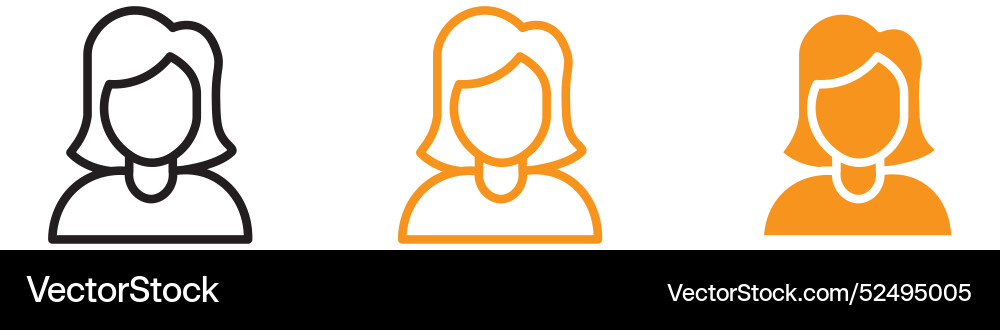 Female avatar icon set user profile for social Vector Image