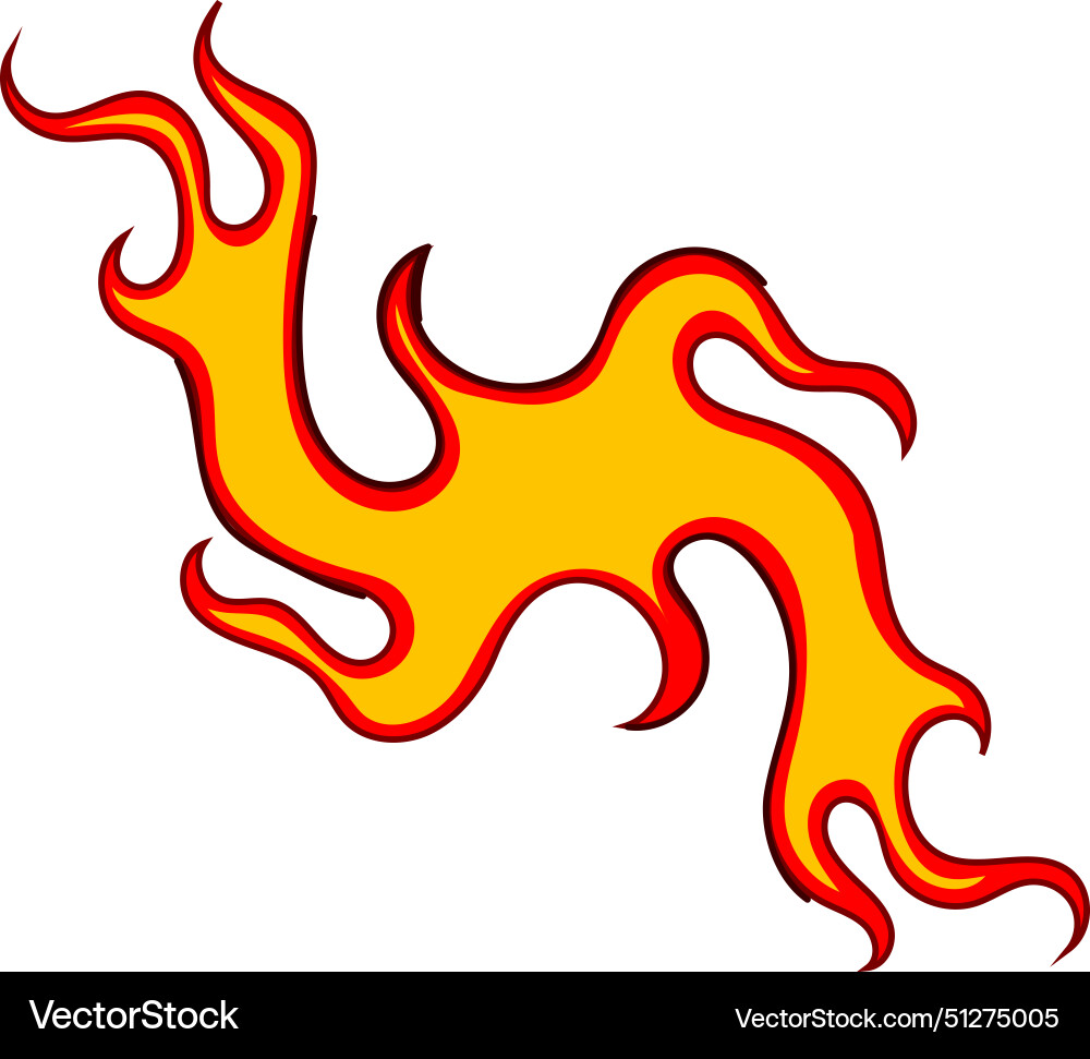 Hot flame decal cartoon Royalty Free Vector Image