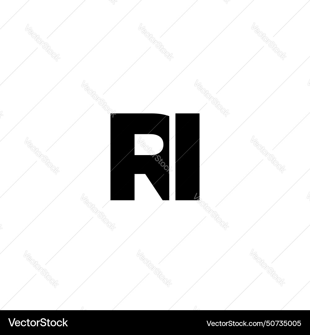 Letter r and i ri logo design template minimal Vector Image