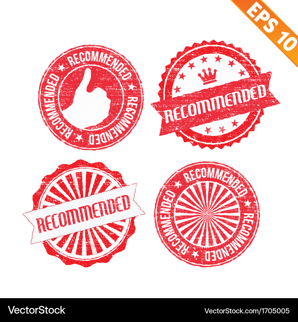 Stamp sticker recommended collection - ep Vector Image