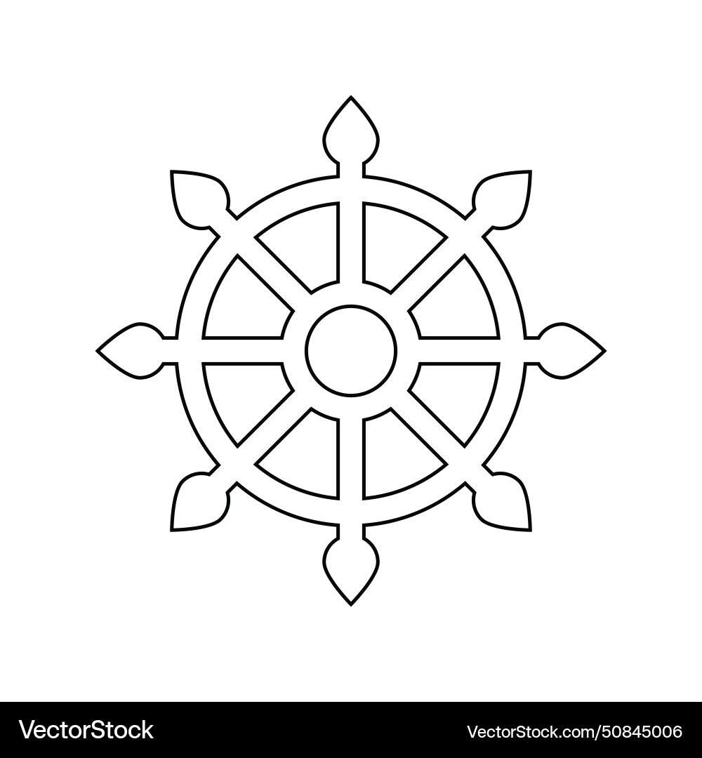 Buddha dharma wheel icon Royalty Free Vector Image