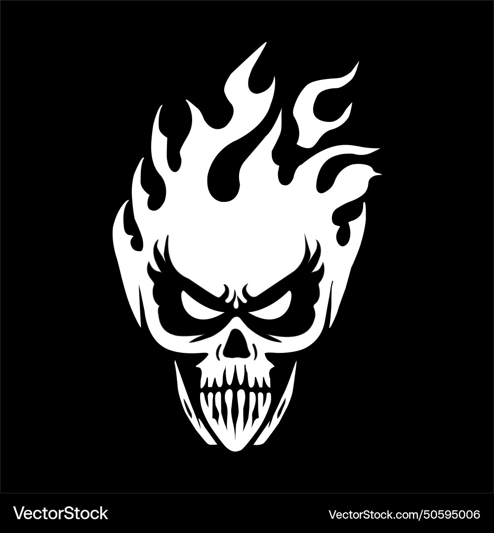 Ghost rider skull Royalty Free Vector Image - VectorStock