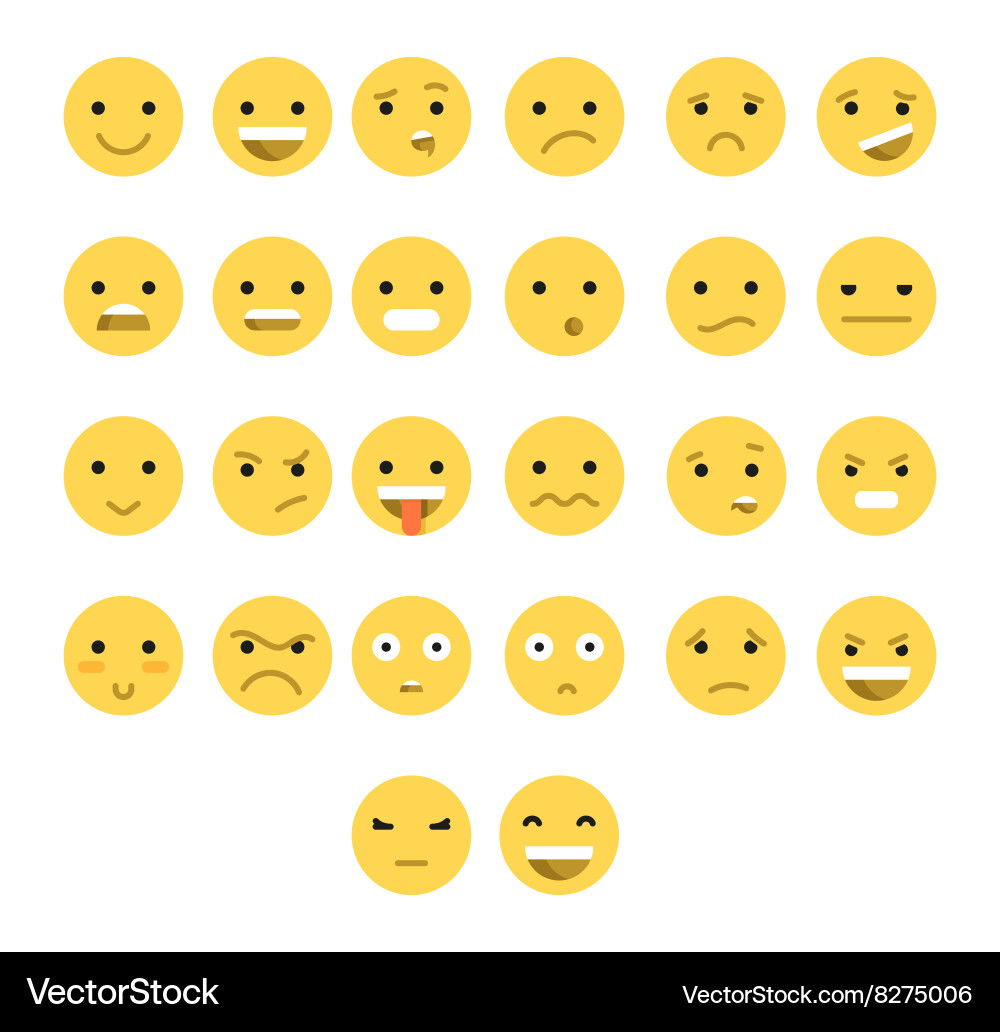 Great set 26 yellow emotions insulated Royalty Free Vector