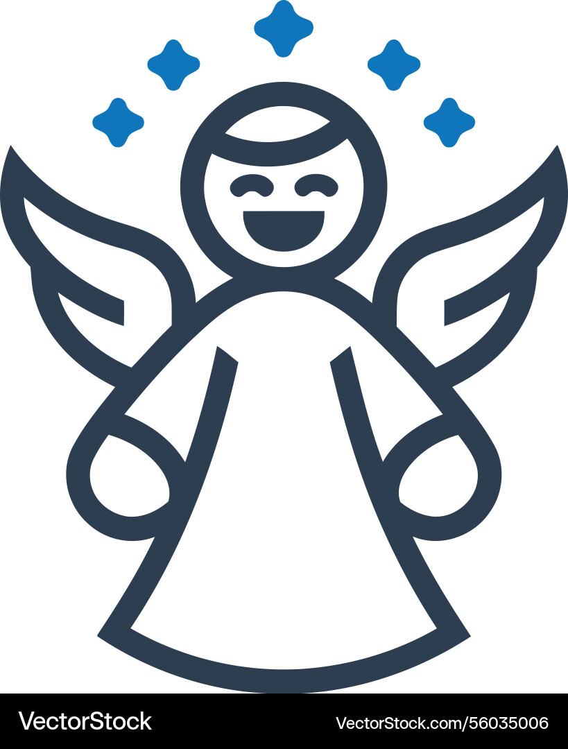 Happy angel with sparkles icon Royalty Free Vector Image