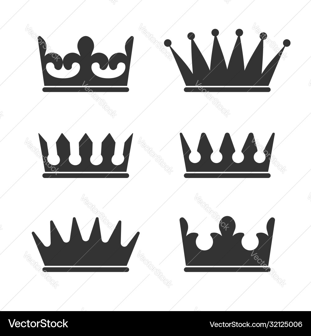 Kronen Set Lizenzfreies Vektorbild - VectorStock