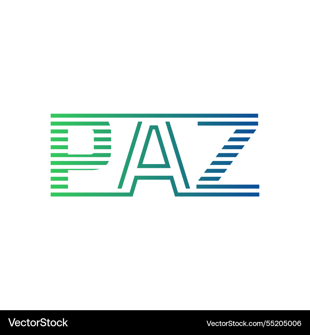 Modern paz logo design letter minimalist Vector Image