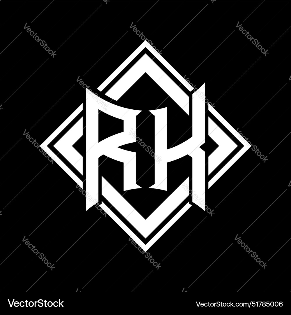 Rk letter logo abstract shield shape with square – Royalty-Free Vector ...