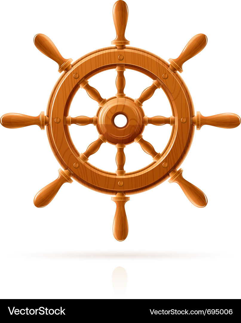 Ship wheel marine wooden Royalty Free Vector Image