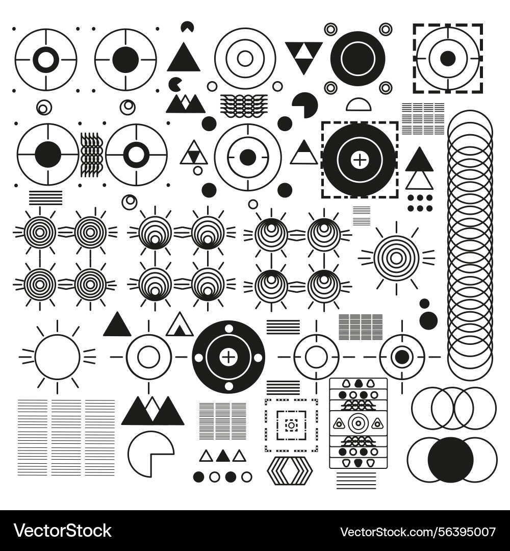 Abstract geometric set science and technology Vector Image