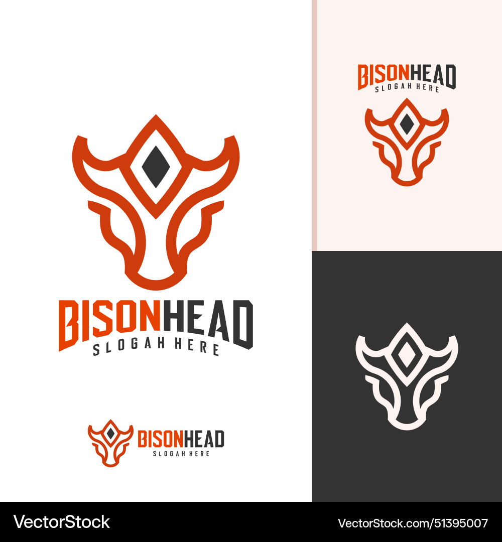 Bison logo template creative head Royalty Free Vector Image