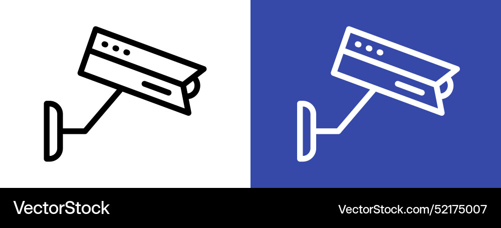 Cctv camera logo sign set outline Royalty Free Vector Image