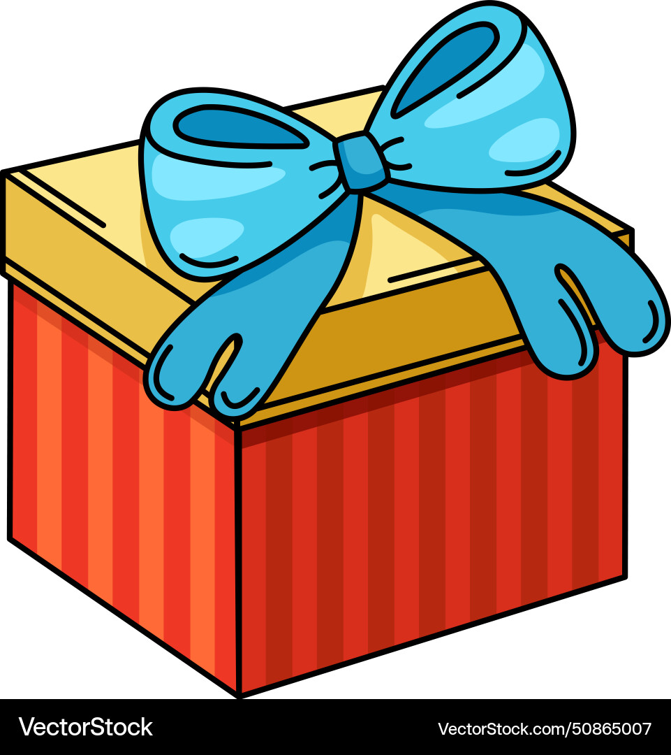 Colorful gift box outline white on background Vector Image