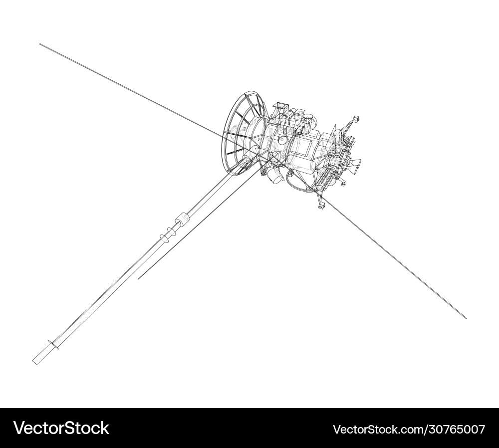 Communication satellite concept outline Royalty Free Vector