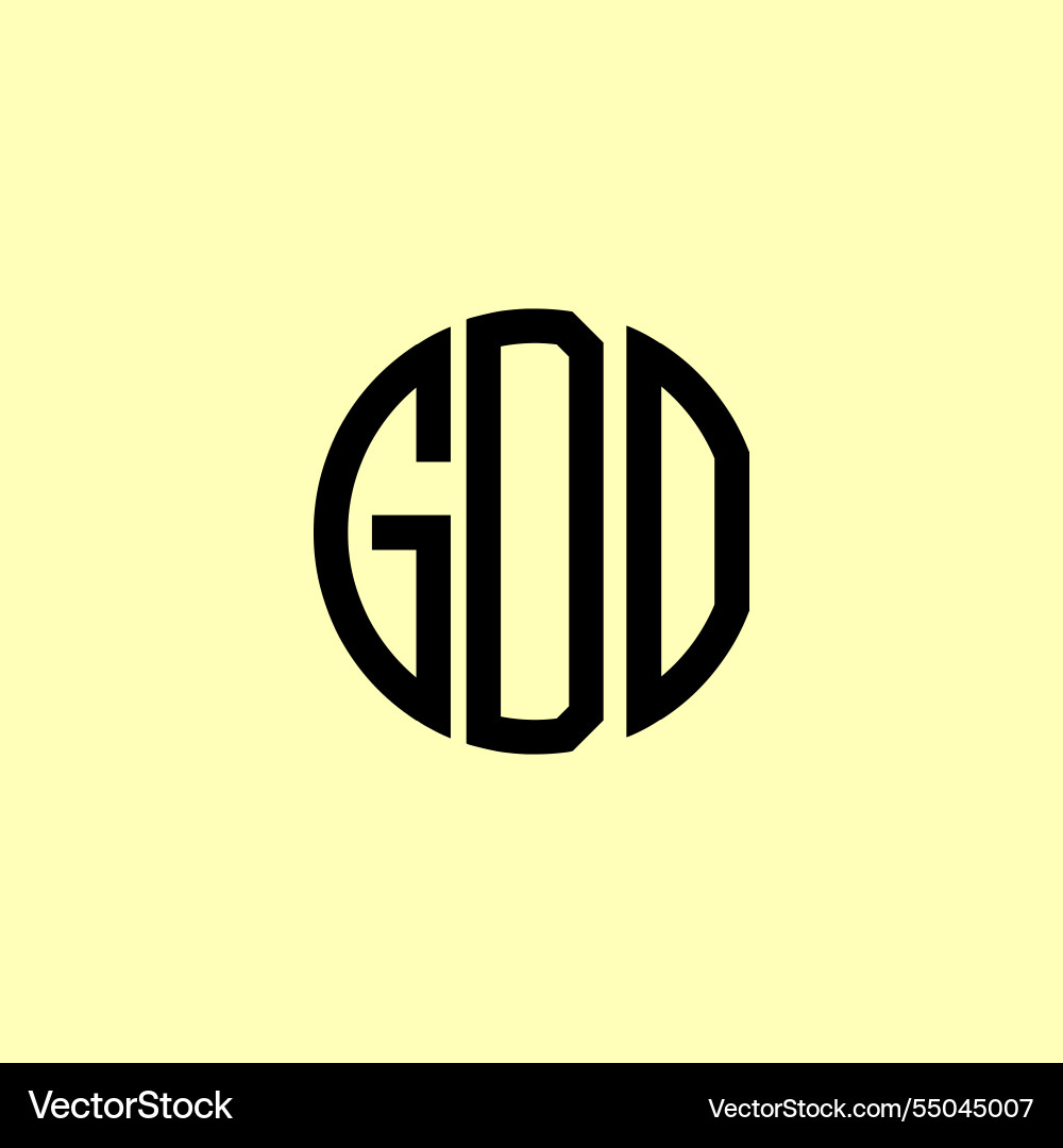 Creative rounded initial letters gdo logo Vector Image