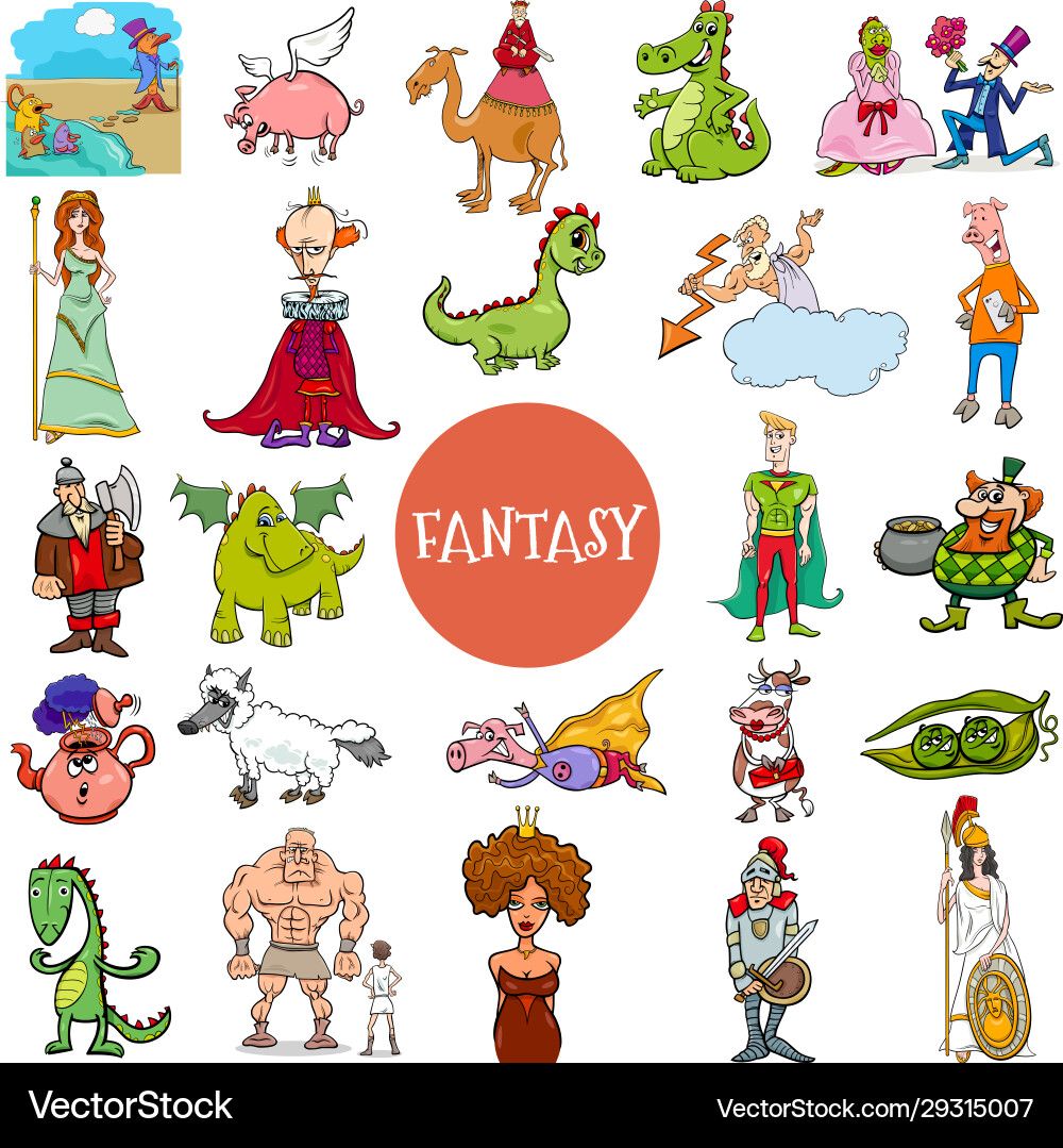 Fantasy Comic Characters Set Royalty Free Vector Image