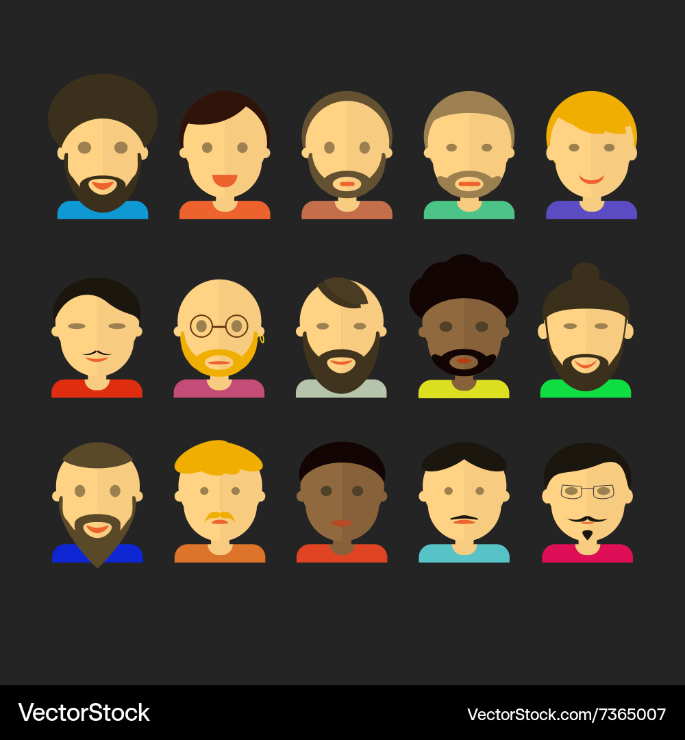 Men appearance icons people flat collection Vector Image