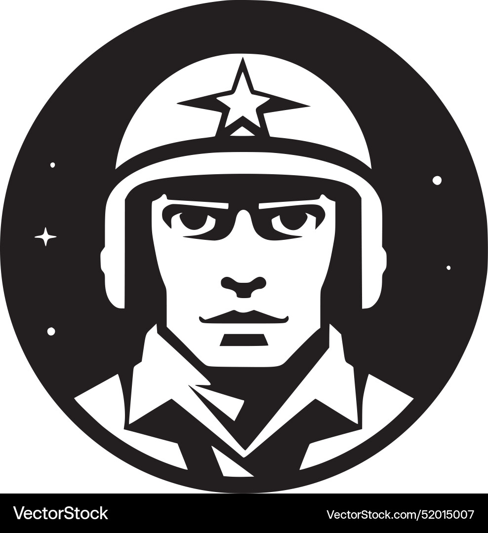 Military - black and white isolated icon Vector Image