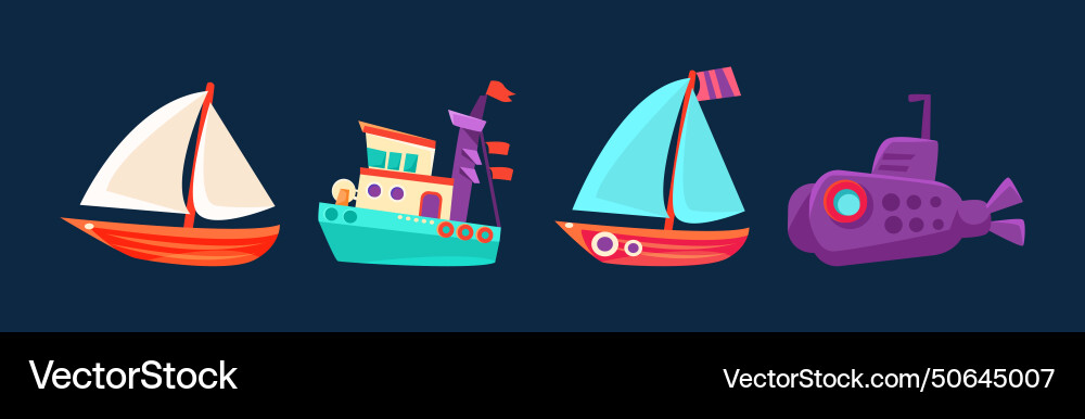 Ship and boat marine vessel transportation Vector Image